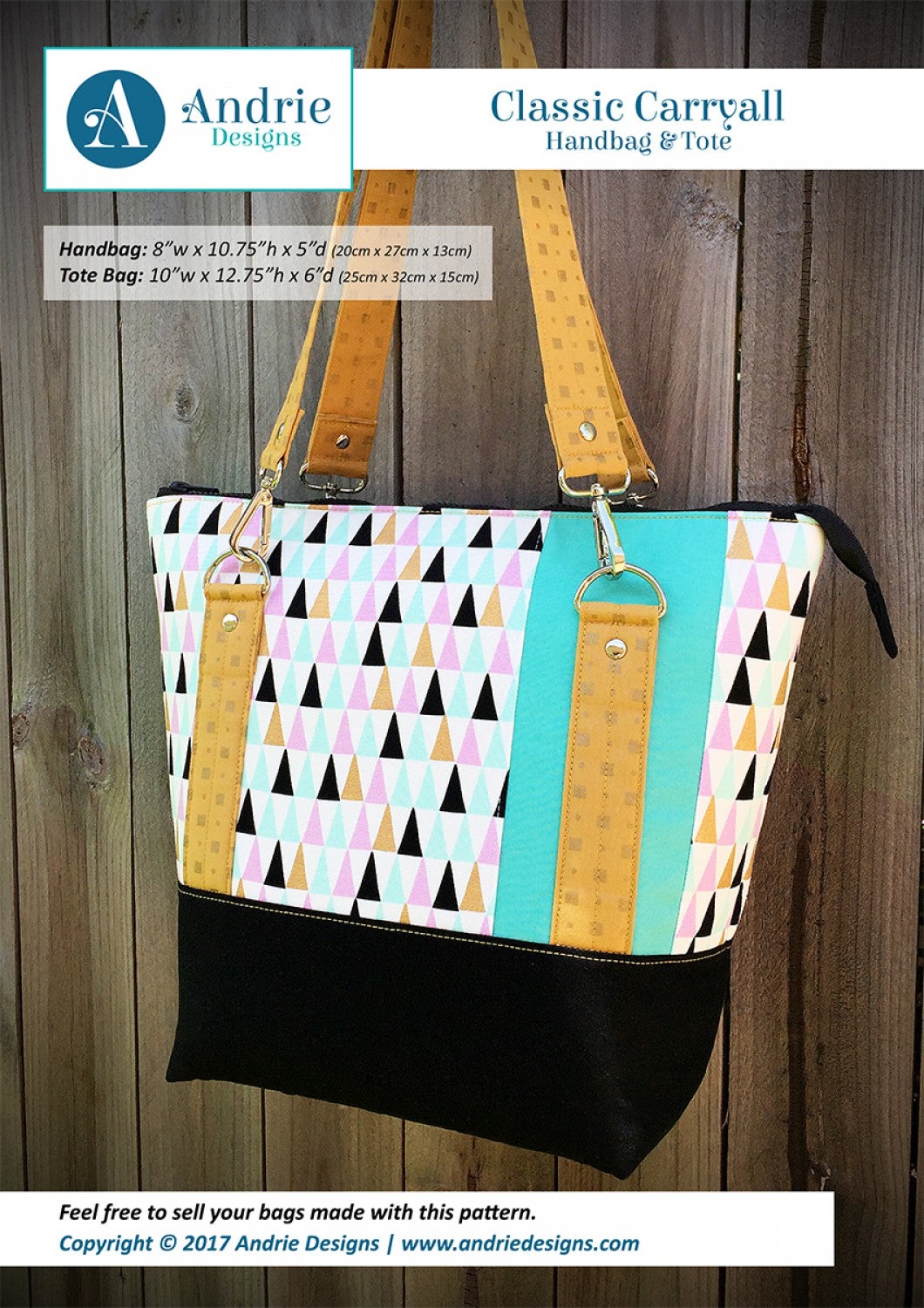 Classic Carryall Handbag & Tote by Andrie Designs | Sew Deja Vu