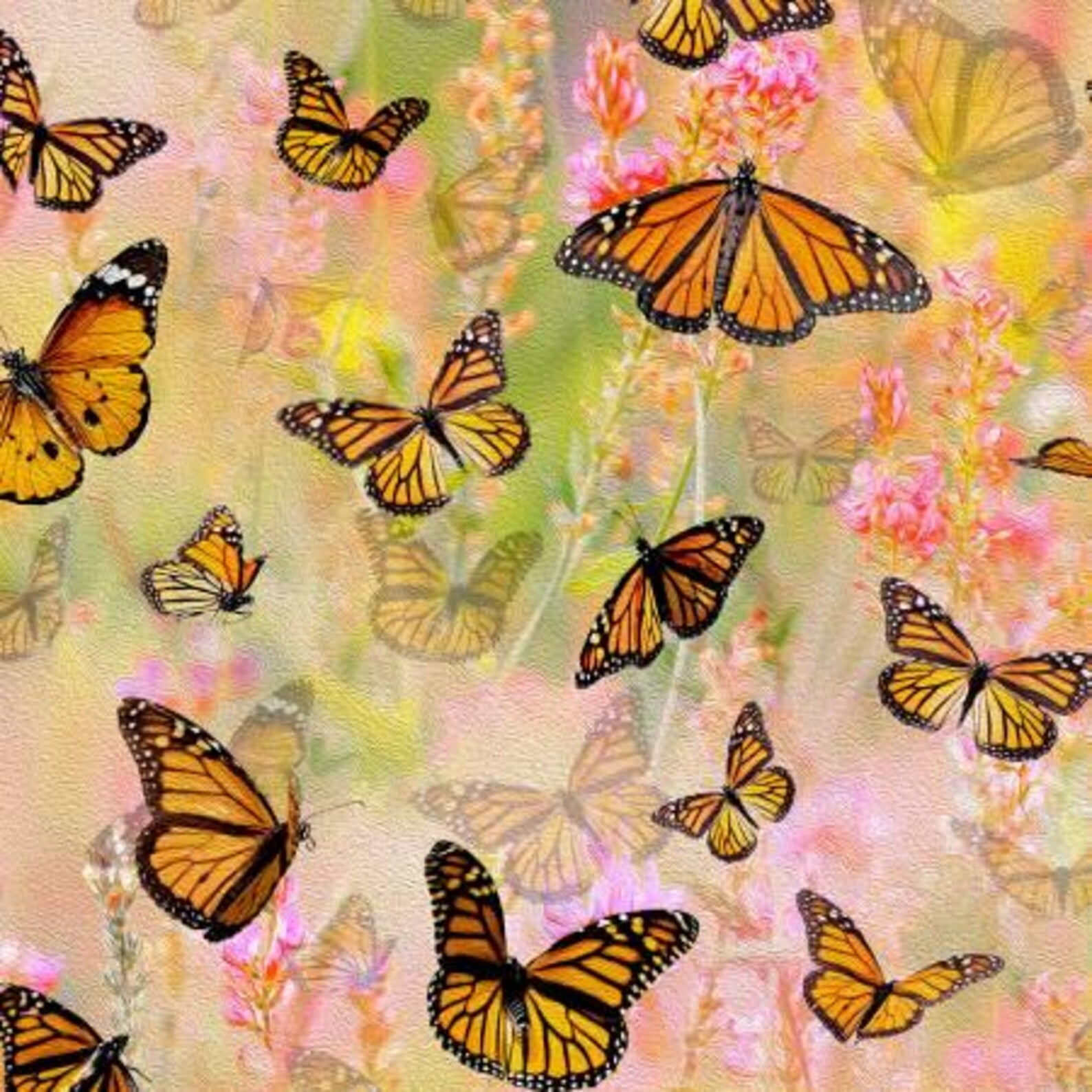 Butterfly Monarch Field - Mariposa Masterpiece By Hoffman Fabrics | Sew ...